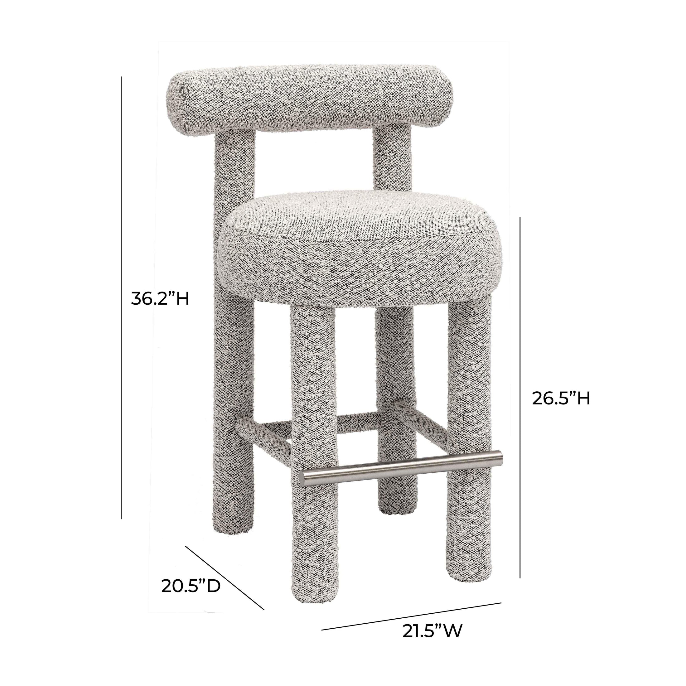 Carmel Black & White Performance Boucle Counter Stool – TOV Furniture