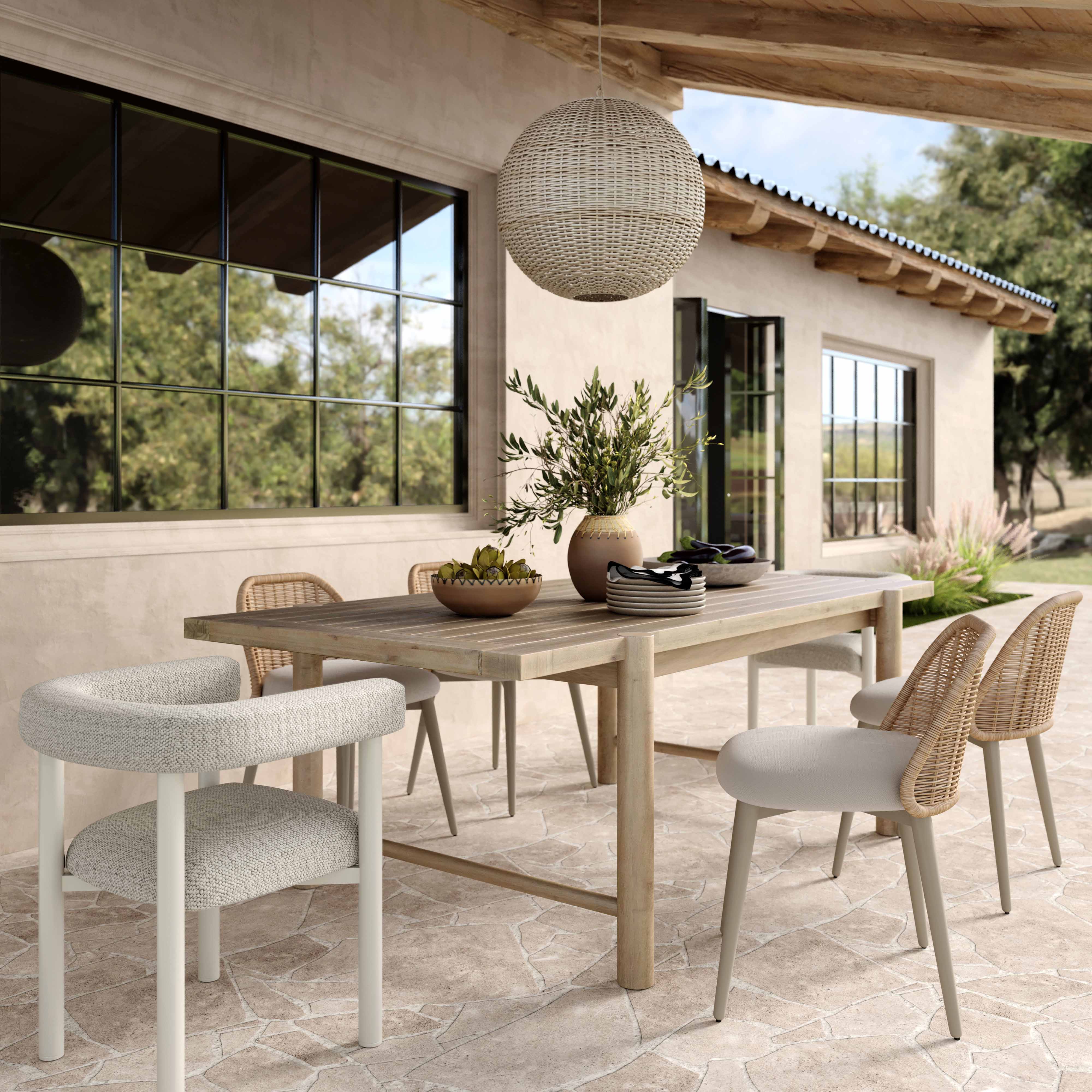 Jackie Cream Outdoor Textured Dining Chair – TOV Furniture