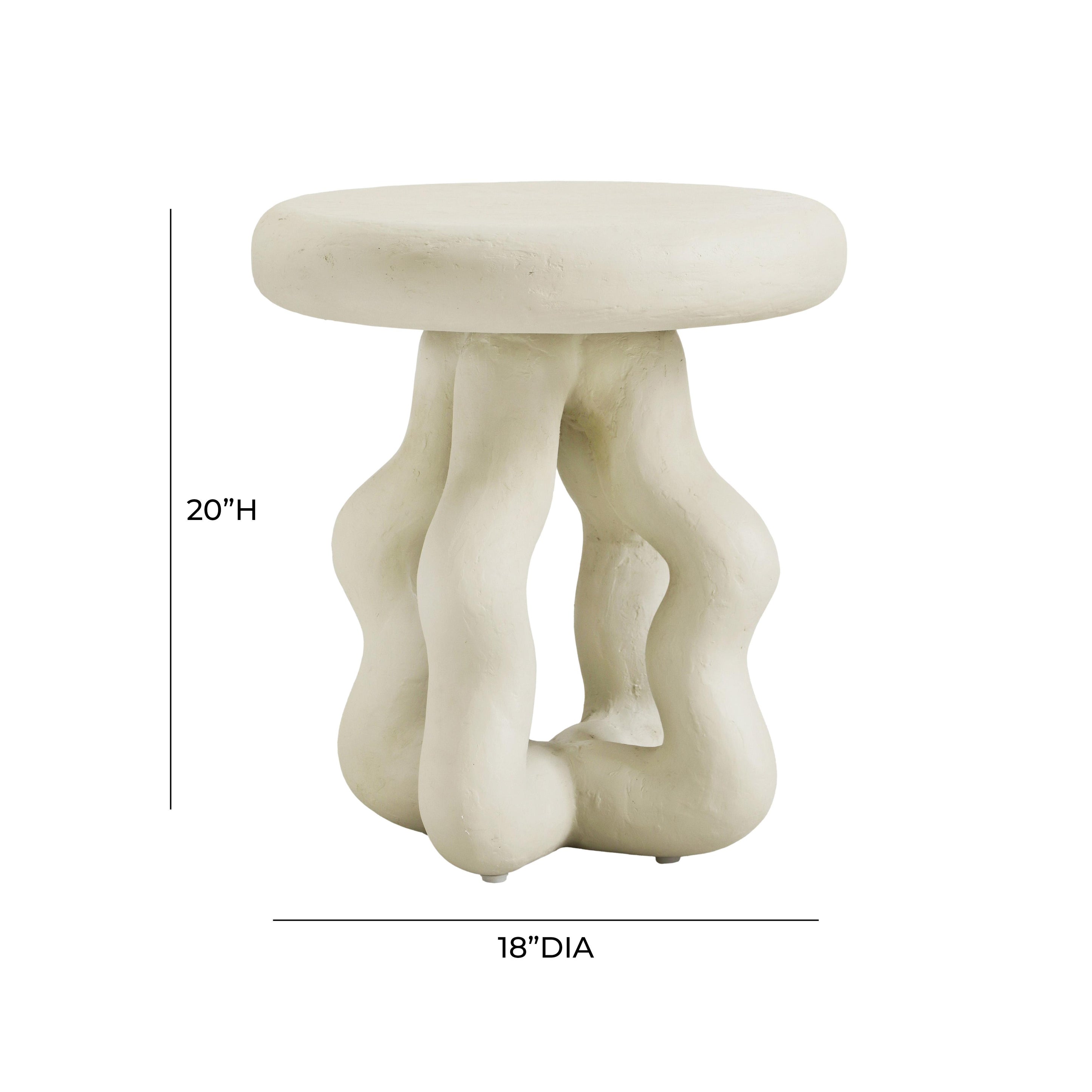 Maddie Cream Textured Side Table – TOV Furniture