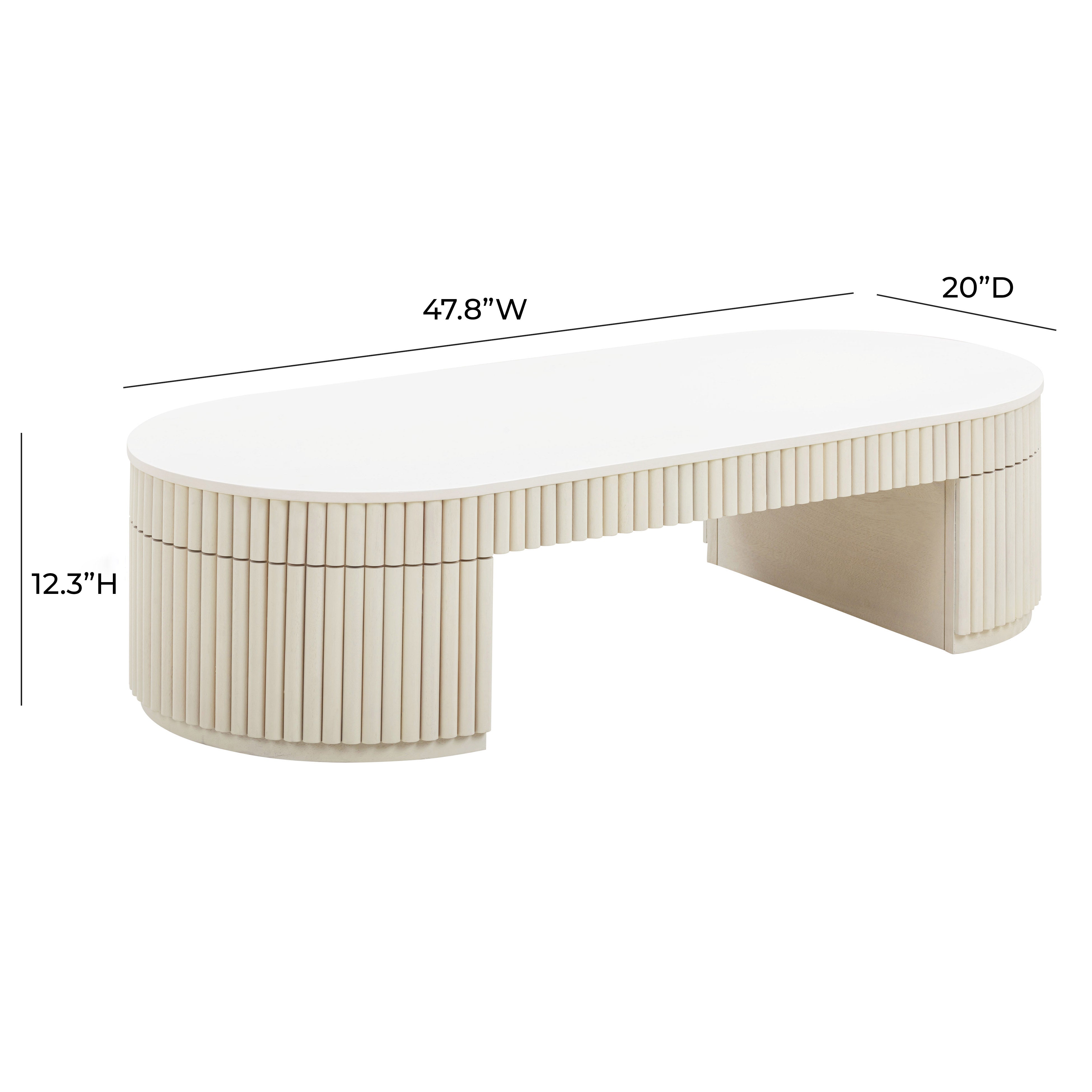 Bella Cream Oval Coffee Table – TOV Furniture