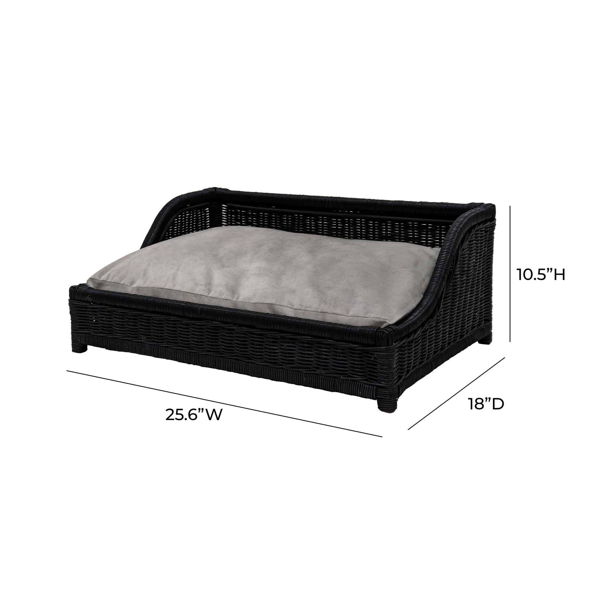 Poppy Black Rattan Small Pet Bed – TOV Furniture
