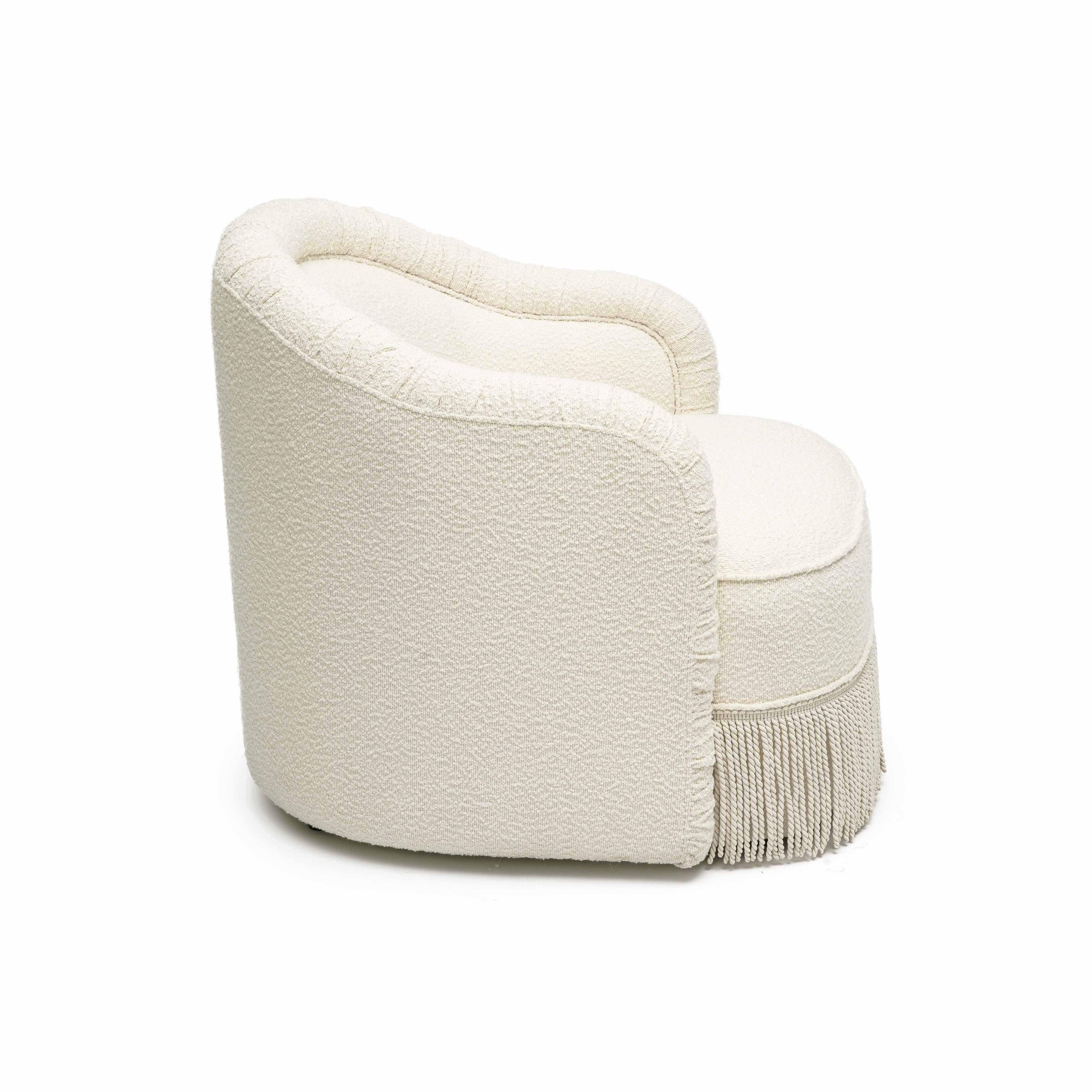 Pamela Cream Boucle Tassel Lounge Chair – TOV Furniture
