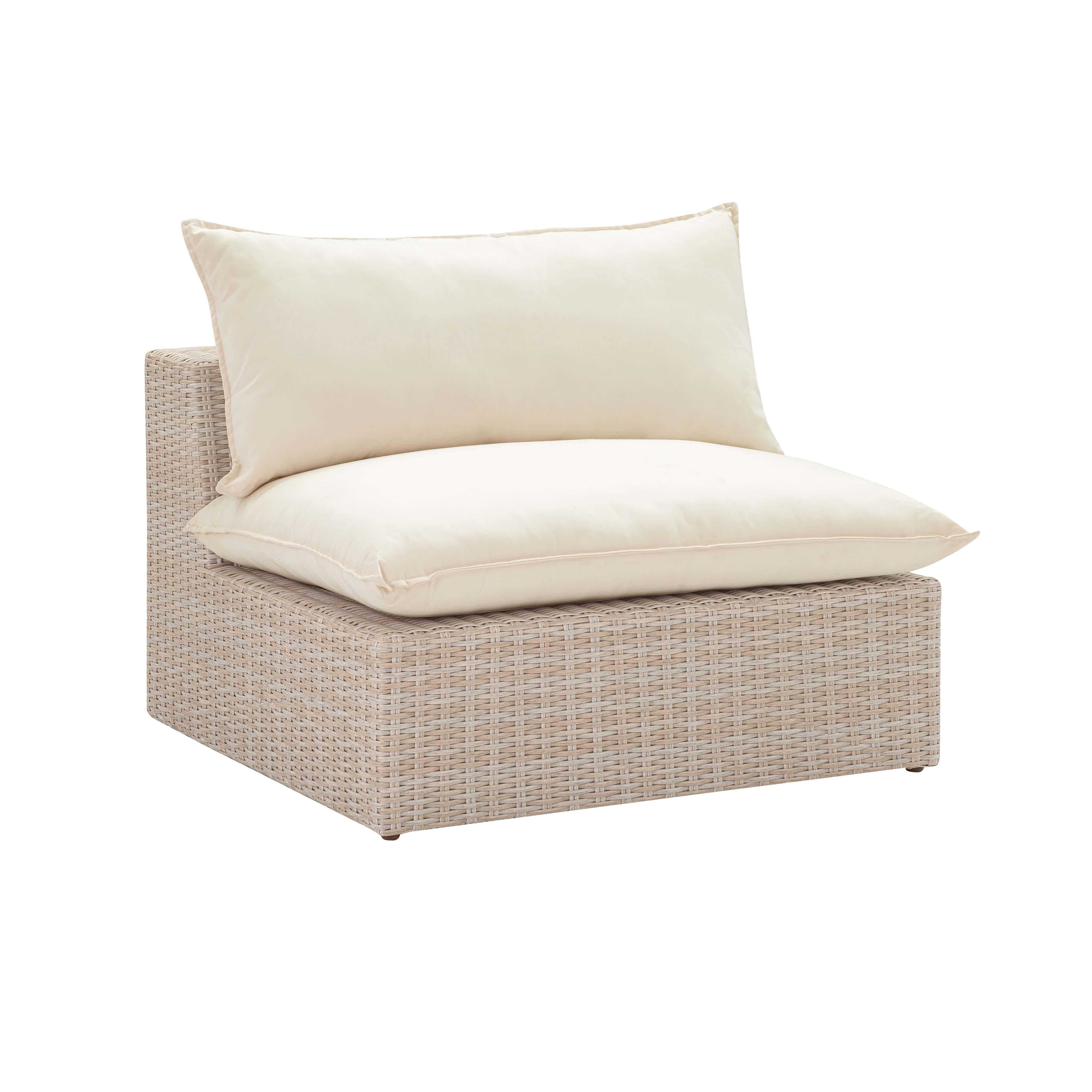 Cali Natural Wicker Outdoor Armless Chair | TOV Furniture