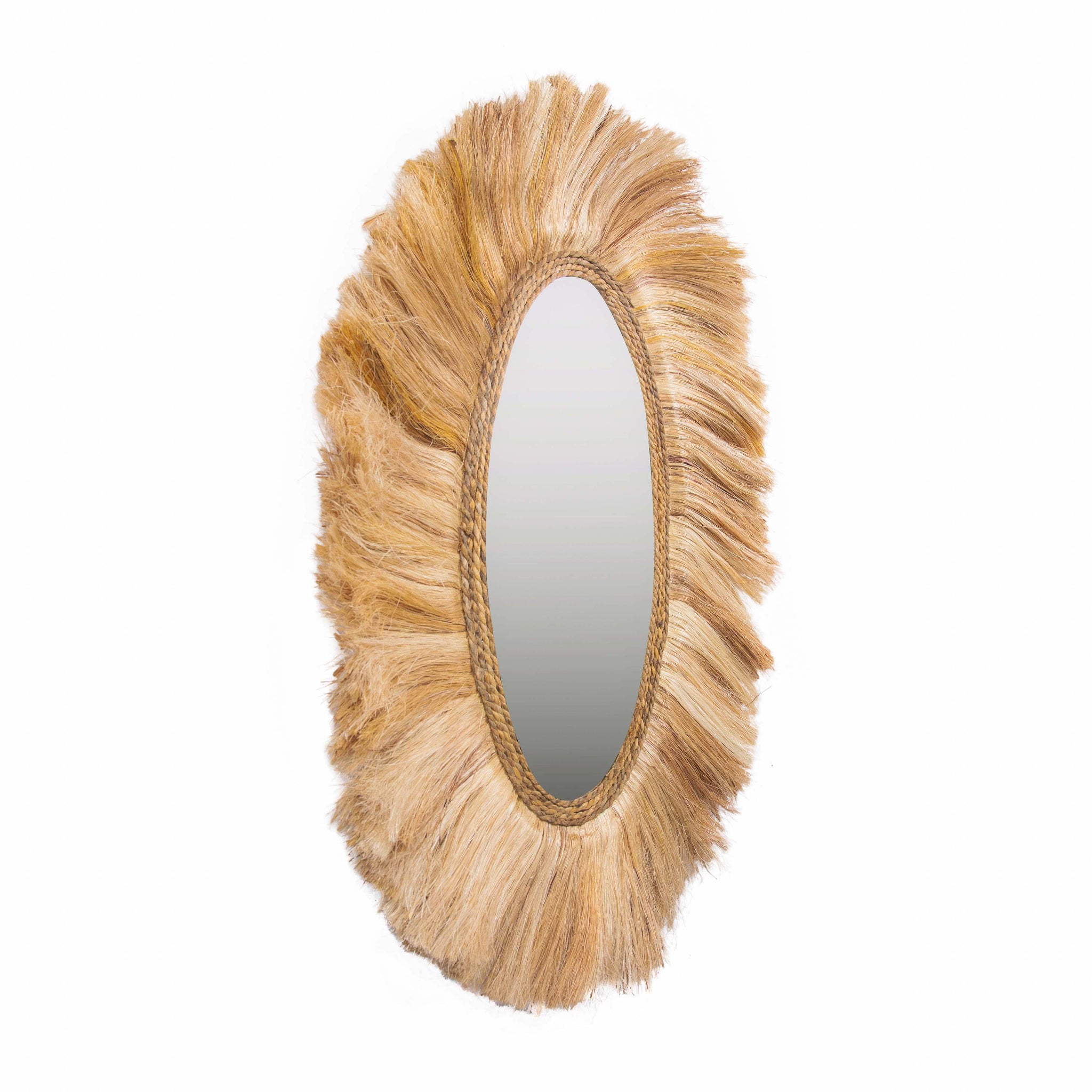 Tribal Natural Abaca Grass Oval Wall Mirror – TOV Furniture