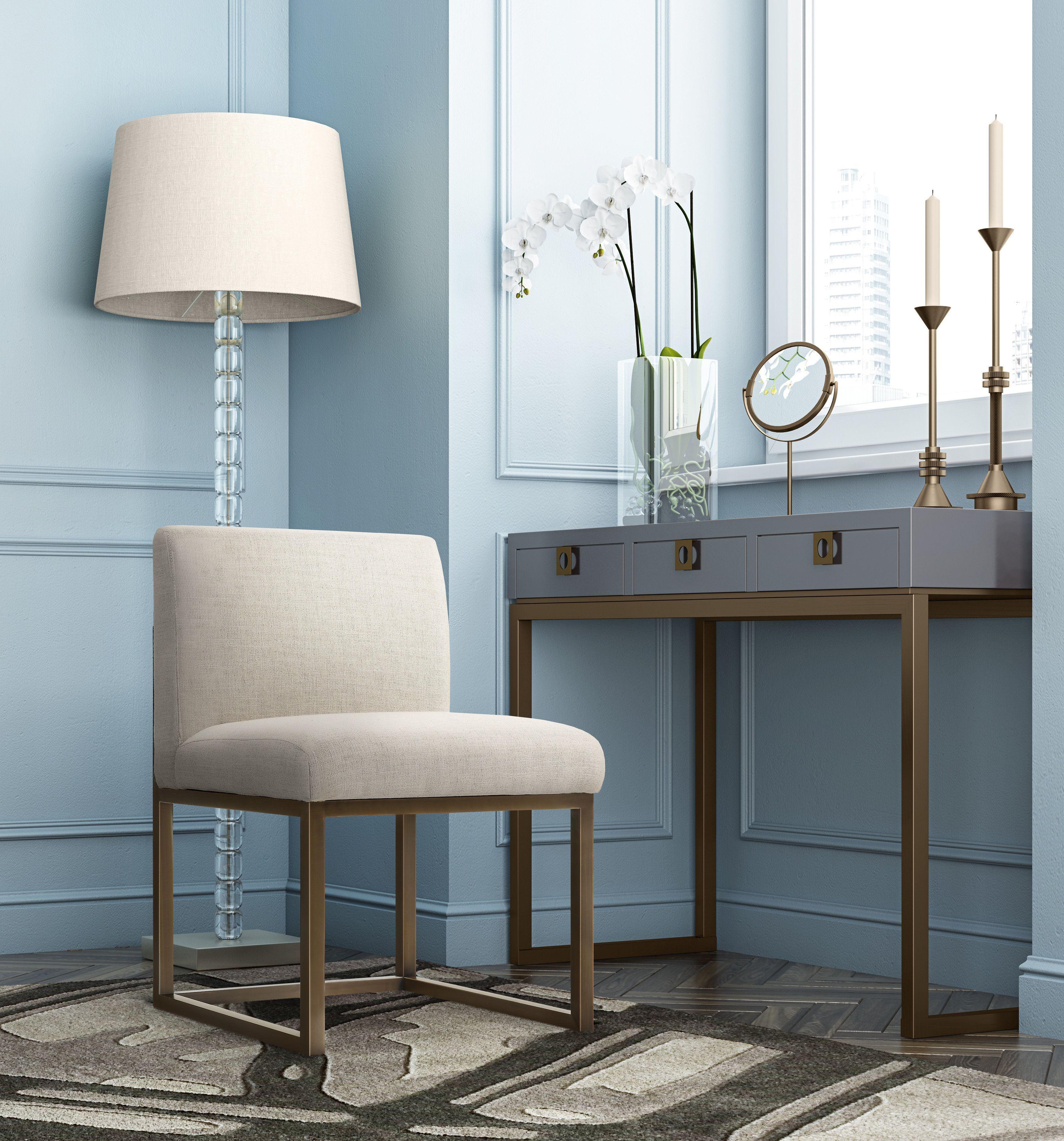 Haute Beige Linen Chair in Brass – TOV Furniture