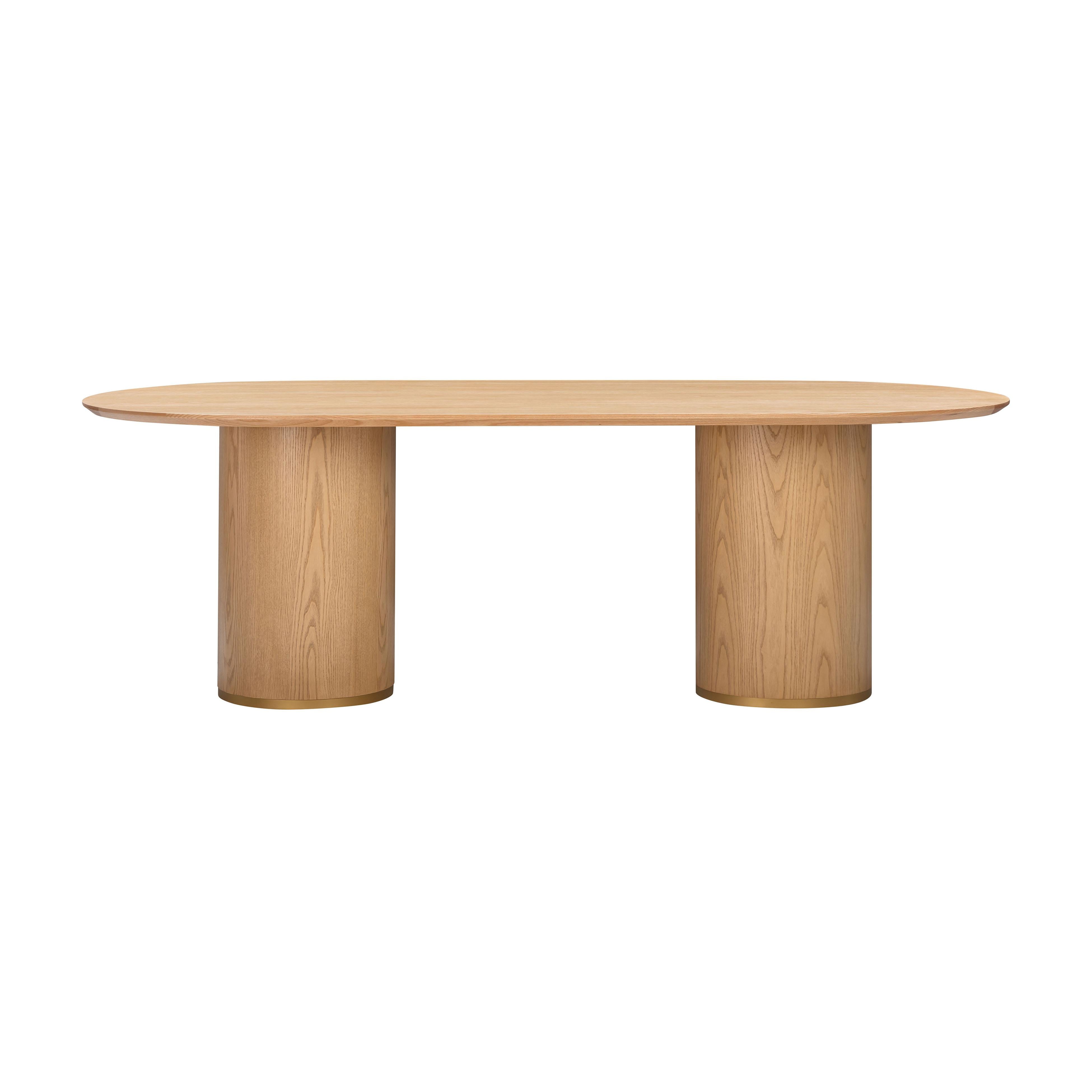 Brandy Natural Ash Wood 95" Oval Dining Table – TOV Furniture