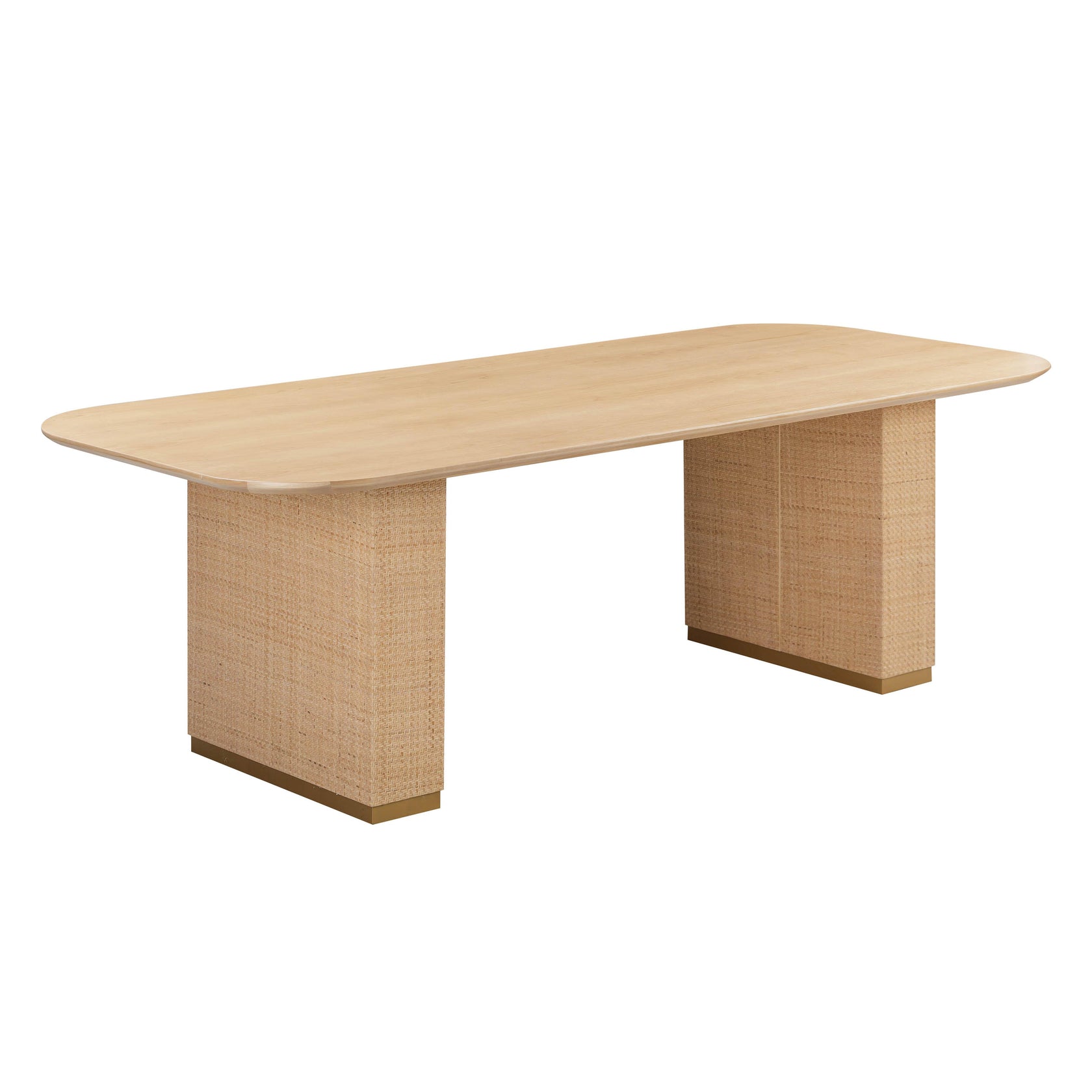 Akiba Natural Ash & Rattan 96" Rectangular Dining Table – TOV Furniture