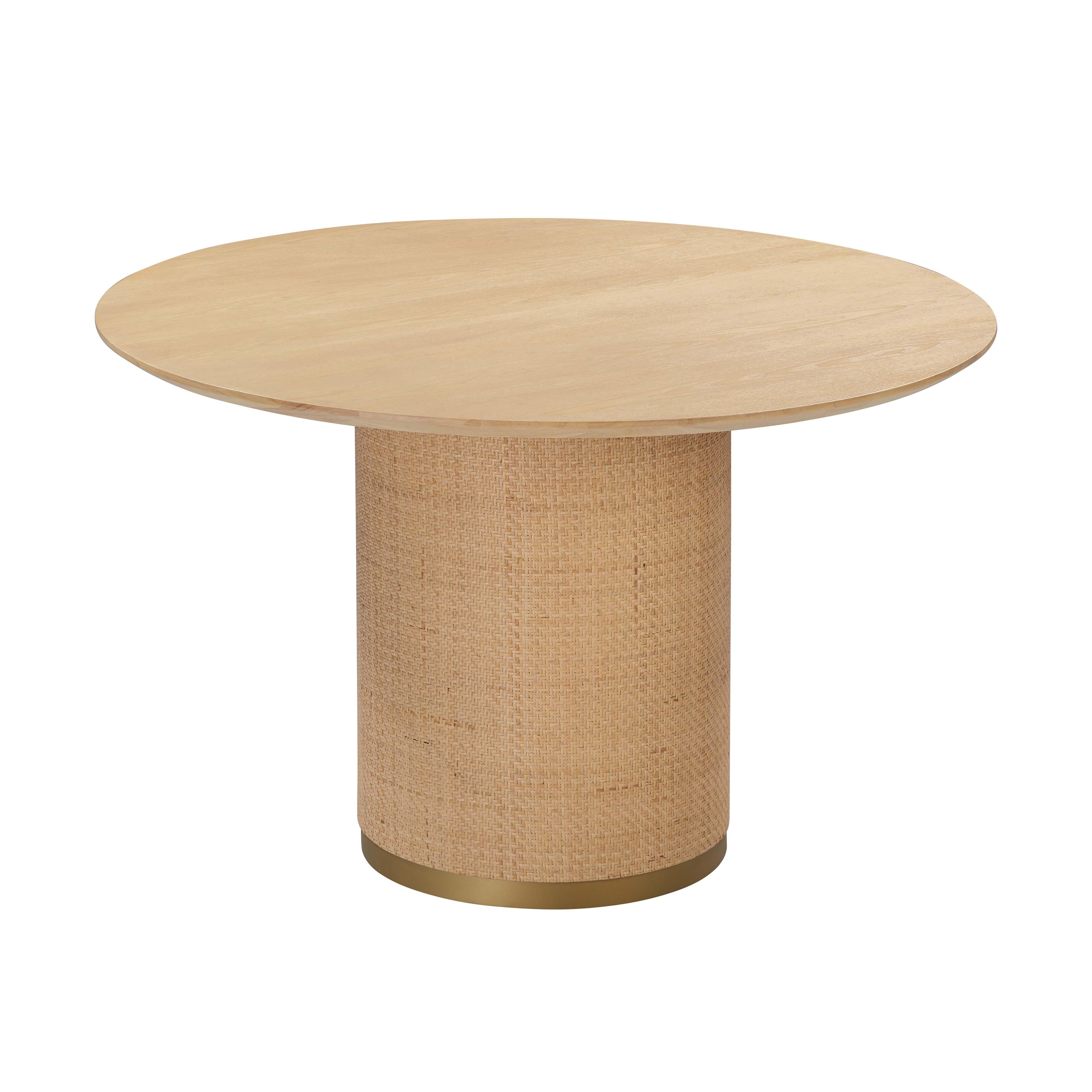 Akiba Natural Ash & Rattan 47" Round Dining Table – TOV Furniture
