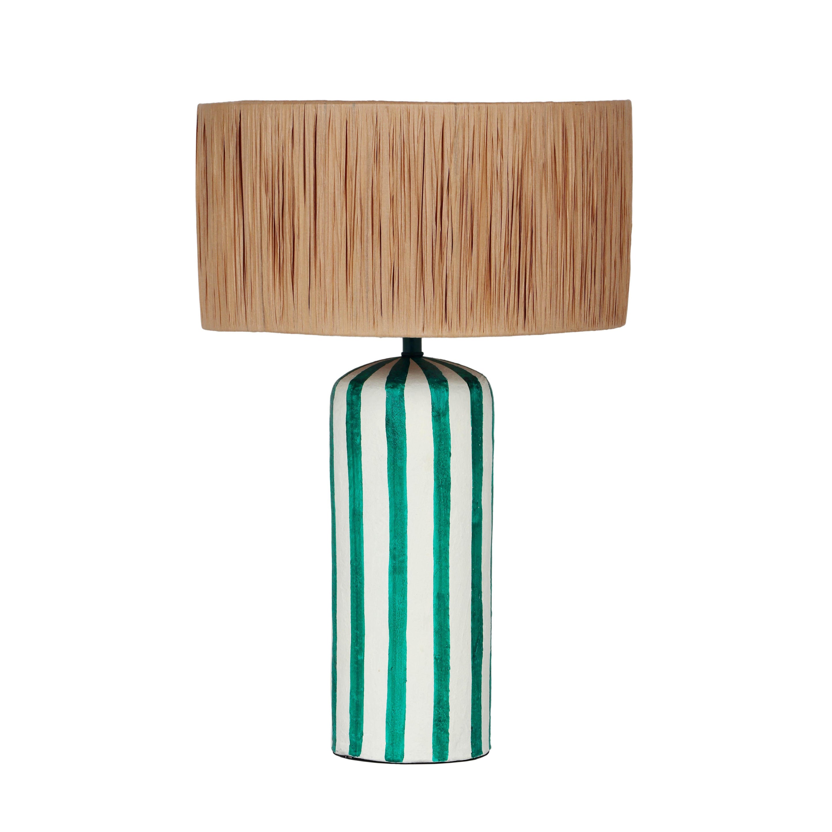 Ravello Green Striped Papier Mache Table Lamp – TOV Furniture