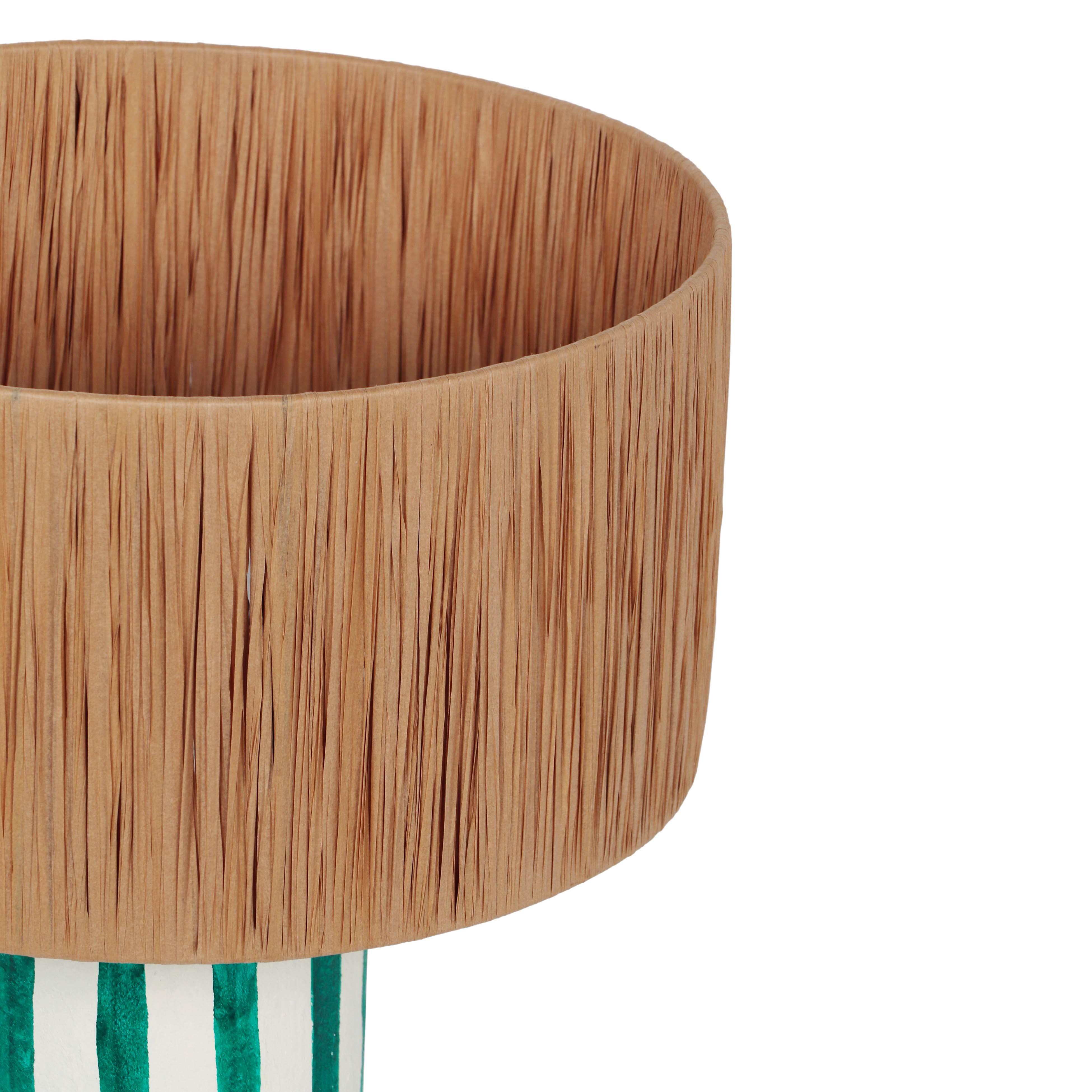 Ravello Green Striped Papier Mache Table Lamp – TOV Furniture