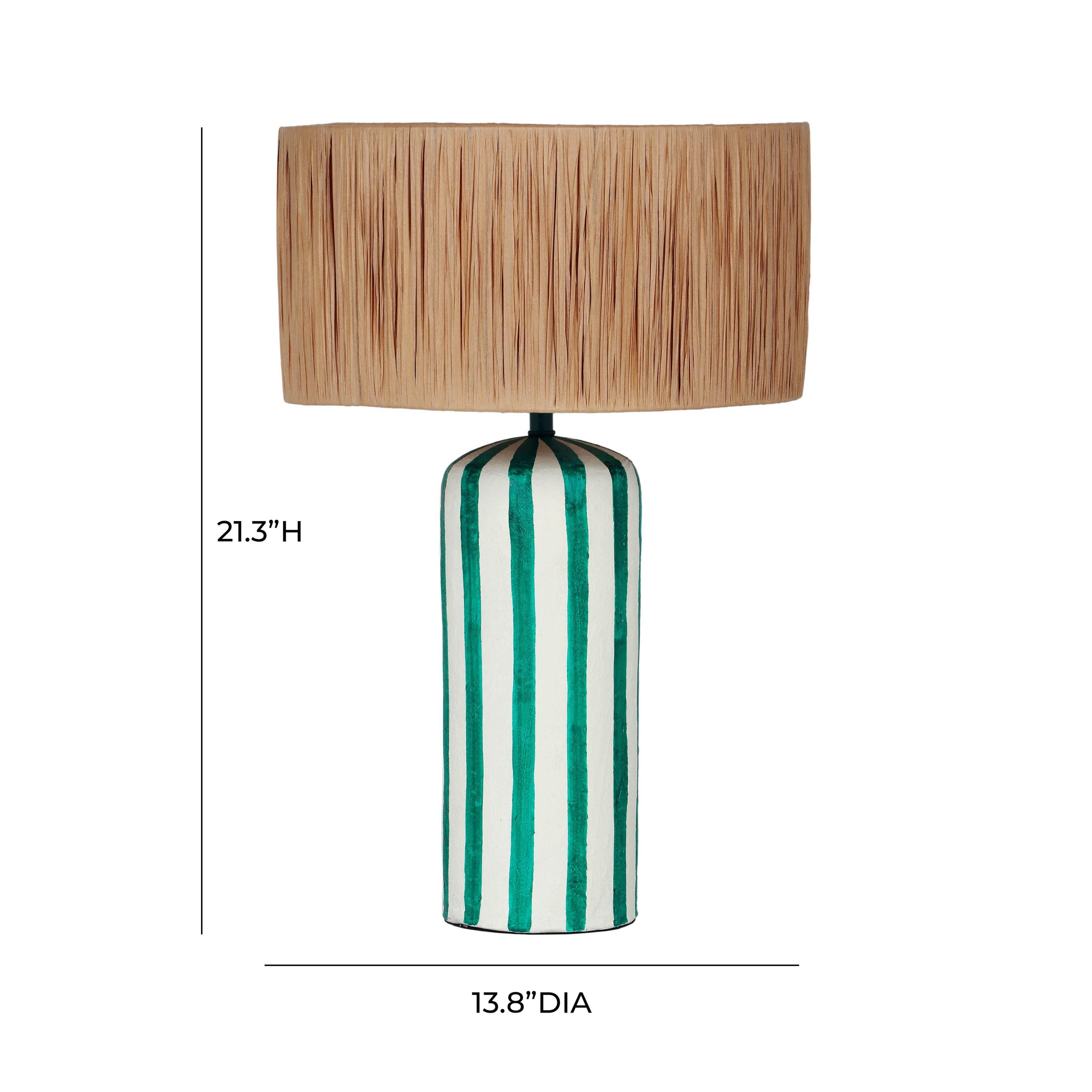 Ravello Green Striped Papier Mache Table Lamp – TOV Furniture