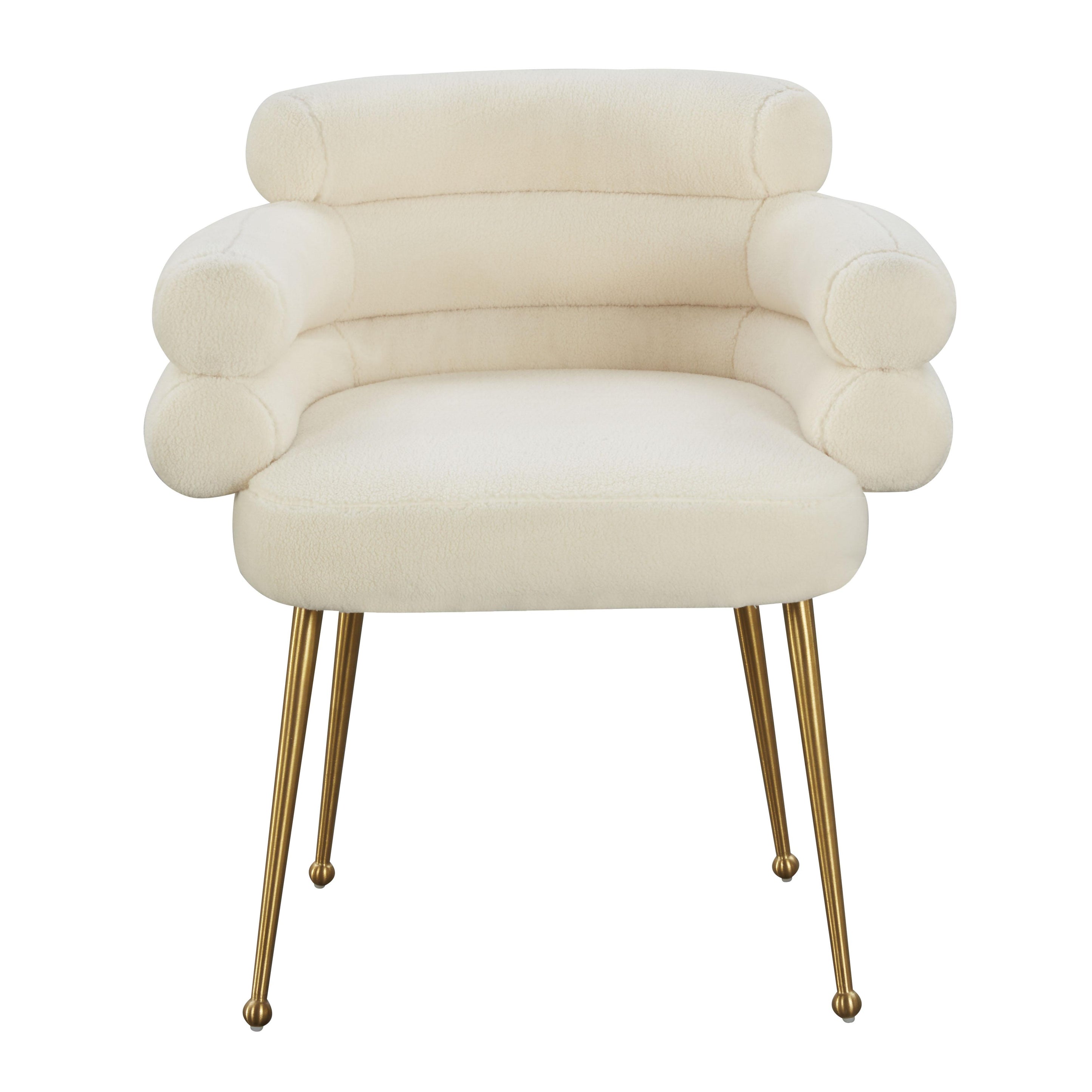 Dente Cream Faux Sheepskin Dining Chair by Inspire Me! Home Decor – TOV ...