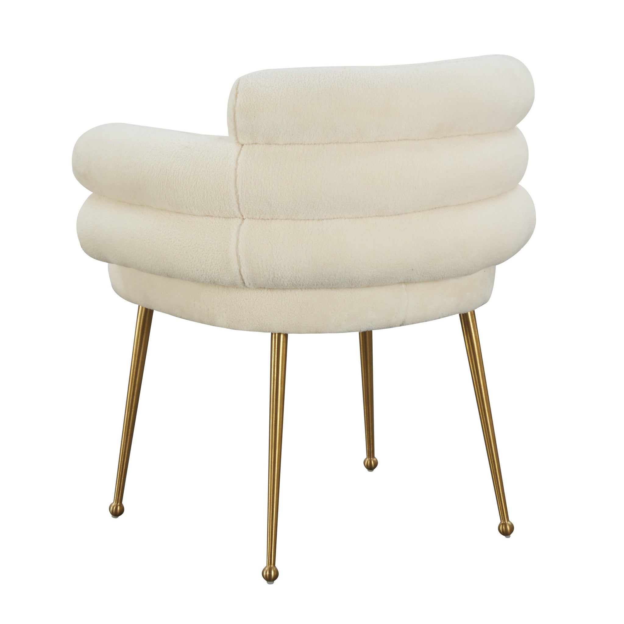 Dente Cream Faux Sheepskin Dining Chair By Inspire Me Home Decor Tov