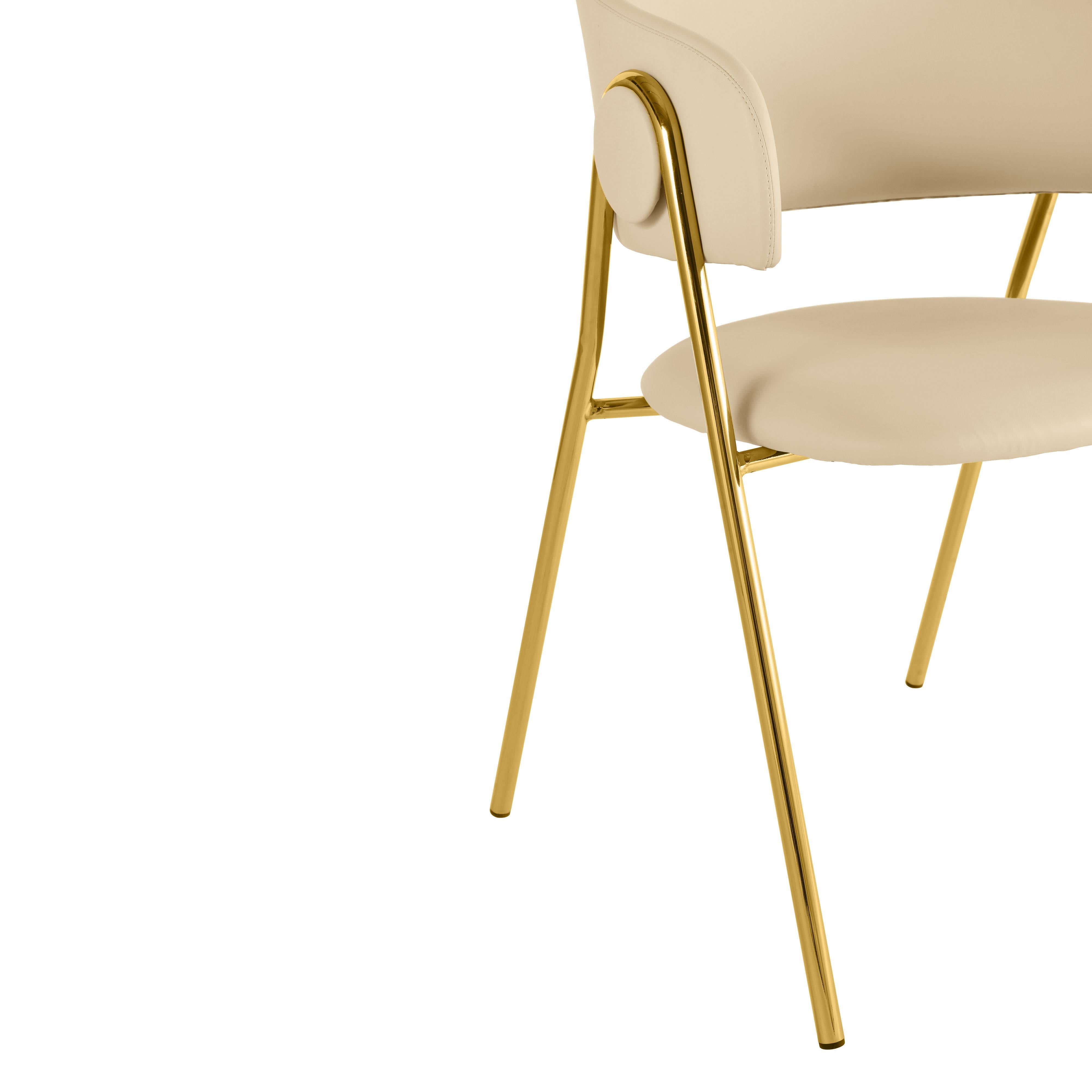 Lara Cream Performance Vegan Leather Dining Chair By Inspire Me Home