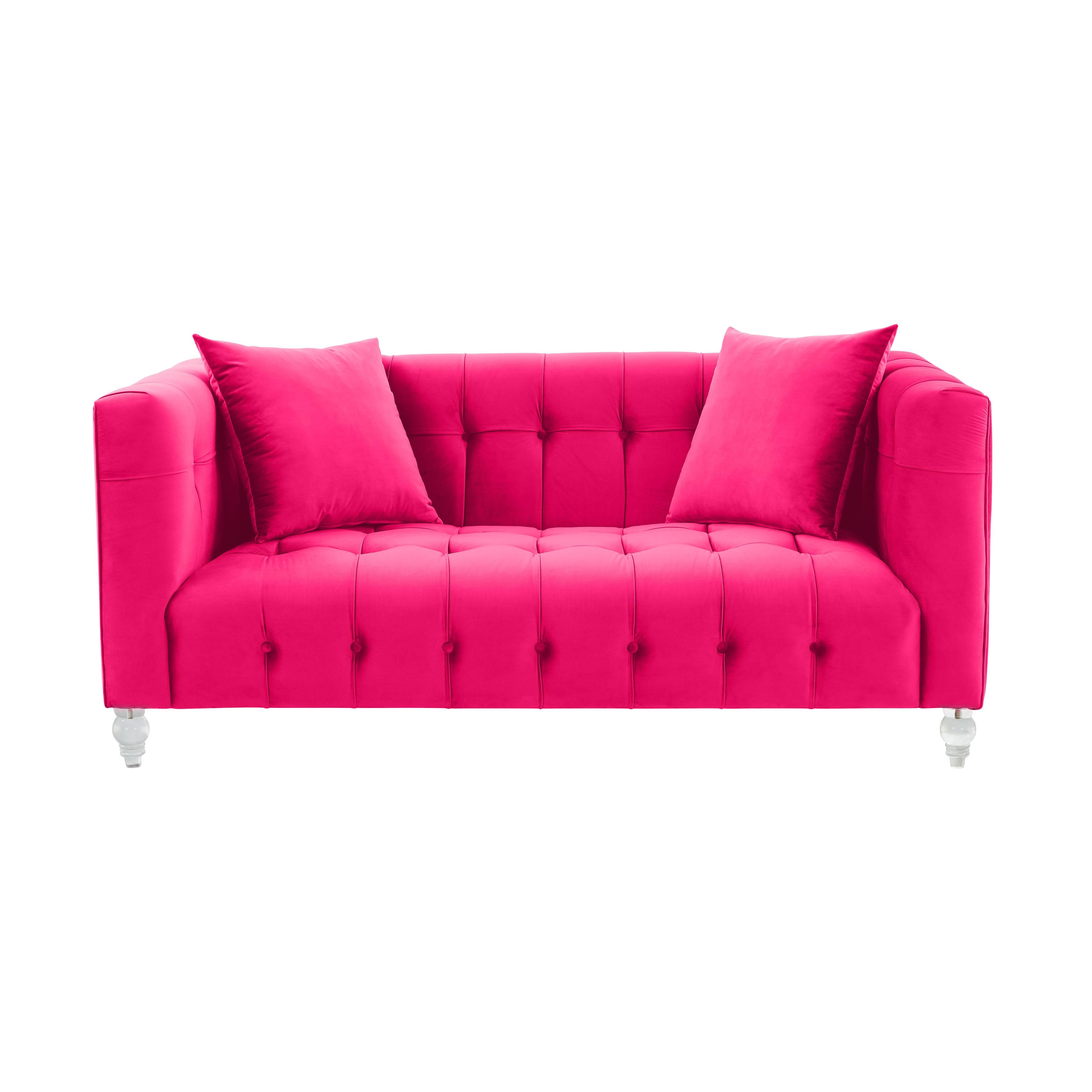 Bea Hot Pink Velvet Sofa