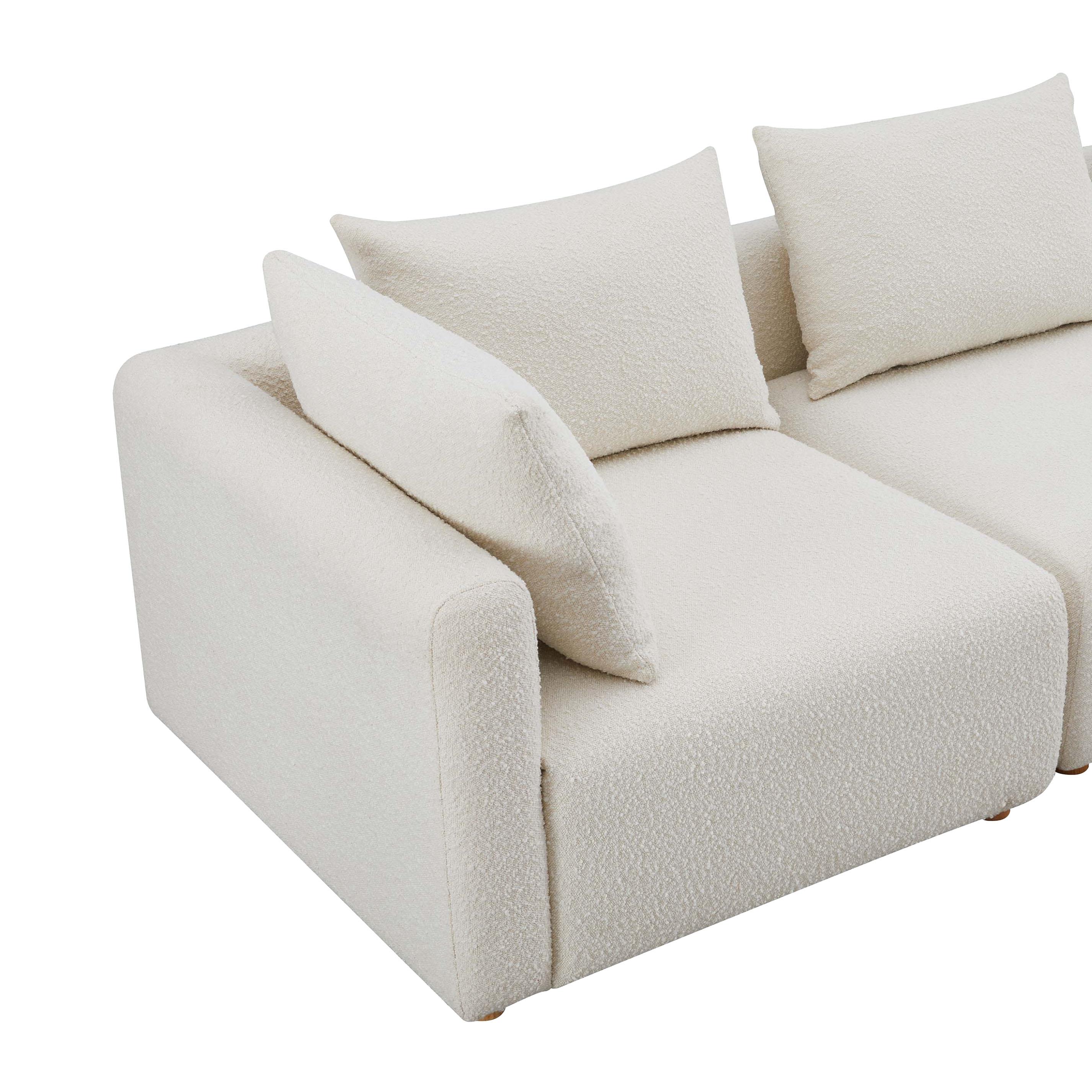Hangover Cream Boucle 5-Piece Modular L-Sectional – TOV Furniture