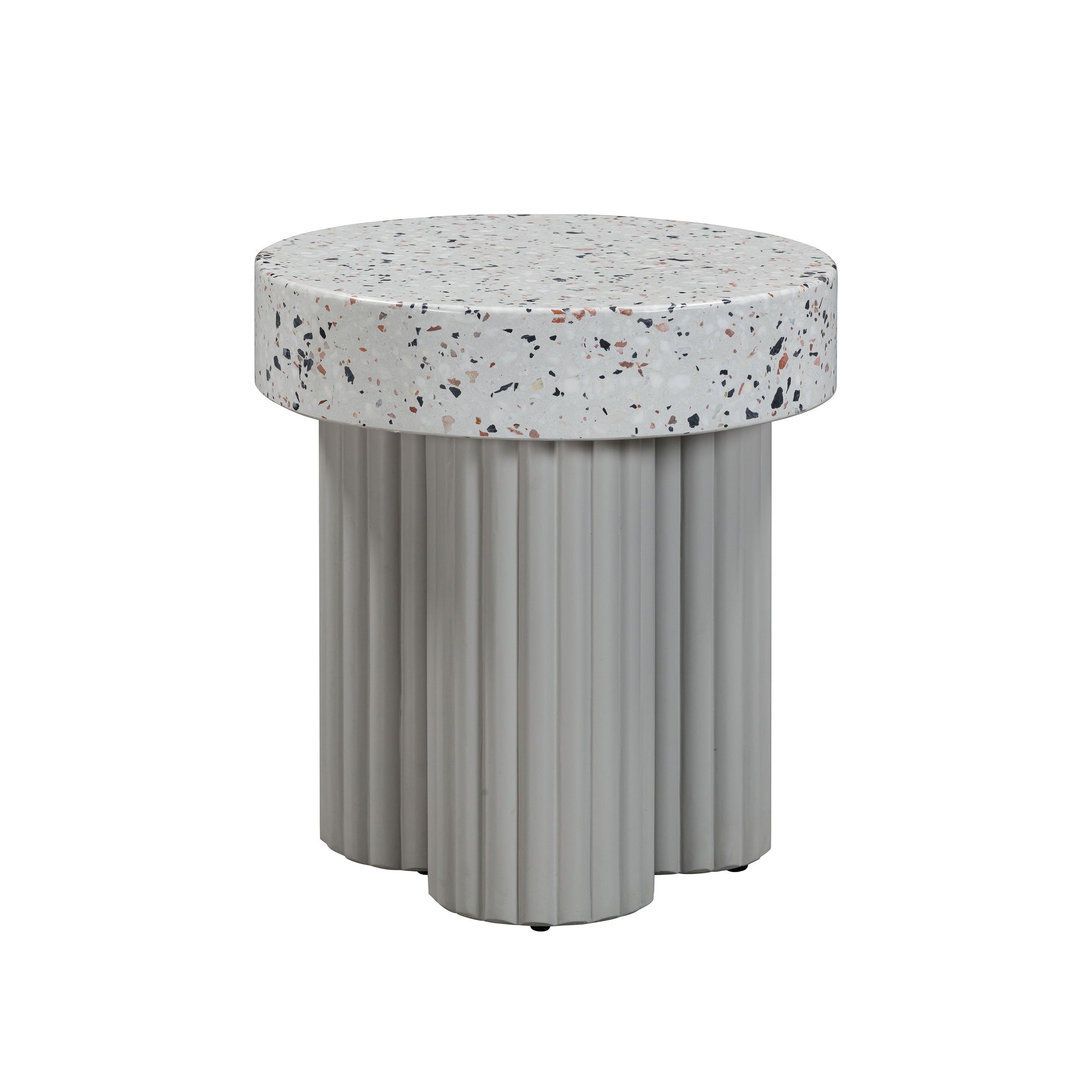 Clover Faux Terrazzo Indoor / Outdoor Round Side Table – TOV Furniture