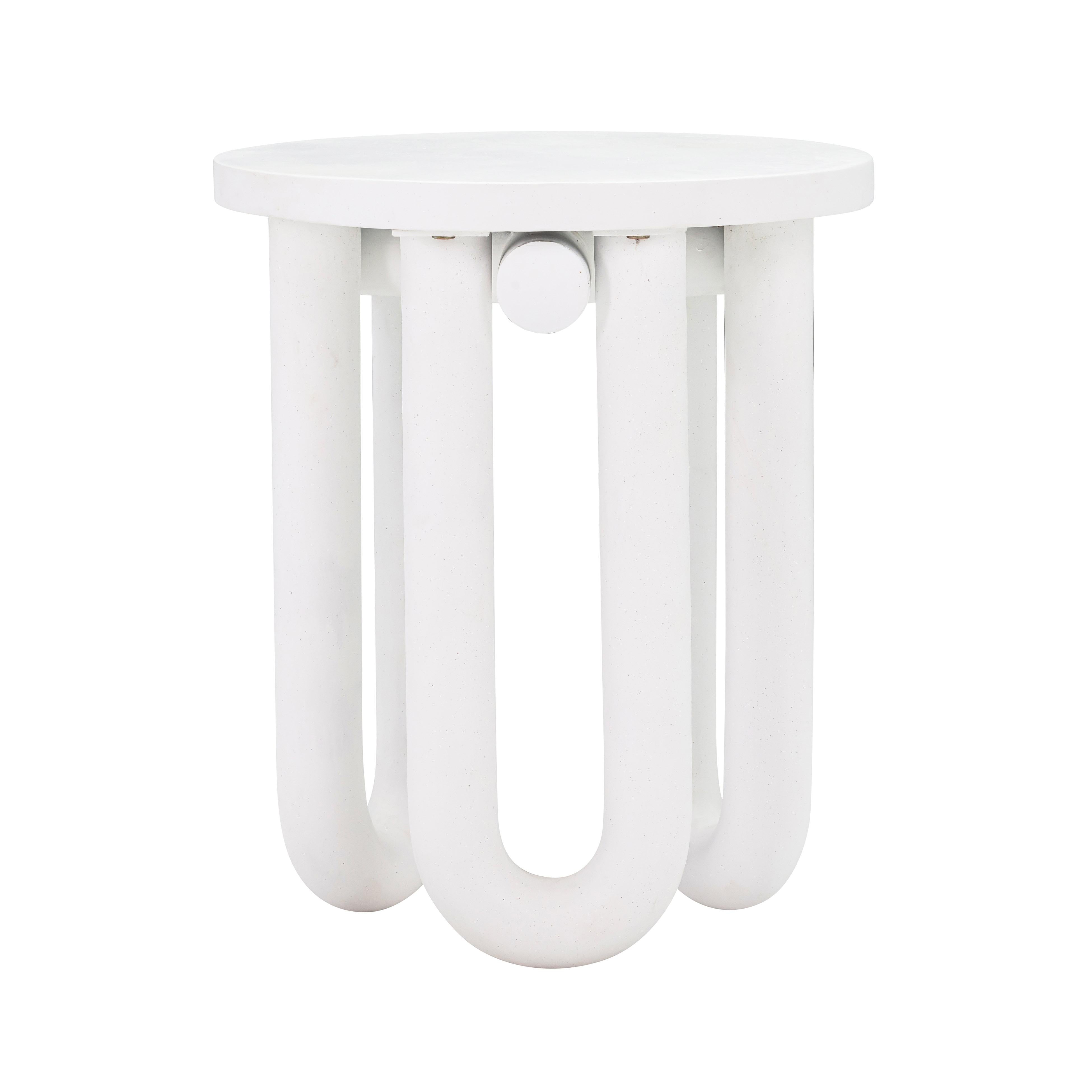 Tildy White Concrete Indoor/Outdoor Side Table | TOV Furniture