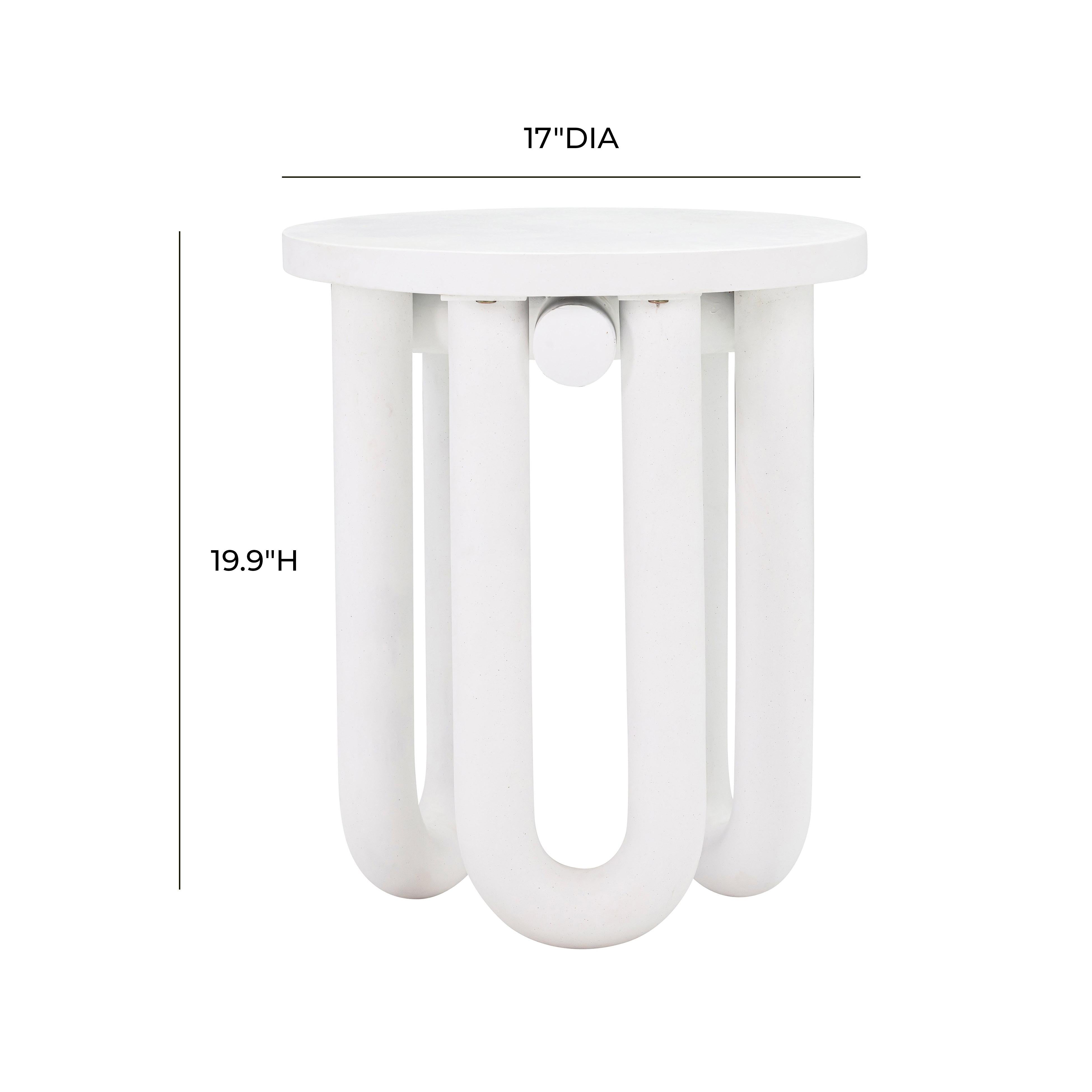 Tildy White Concrete Indoor/Outdoor Side Table | TOV Furniture