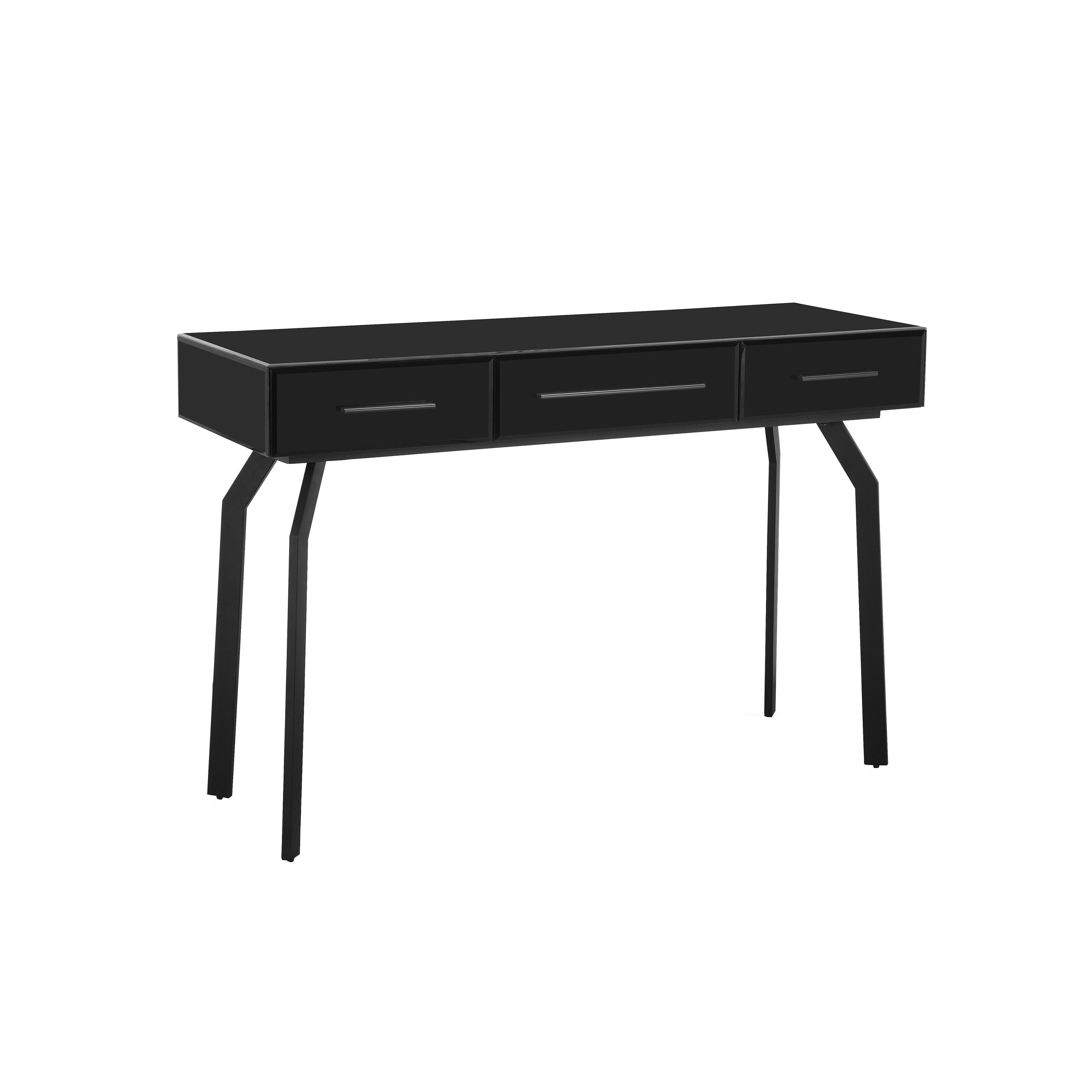 Santana Black Glass Desk Console Table – TOV Furniture