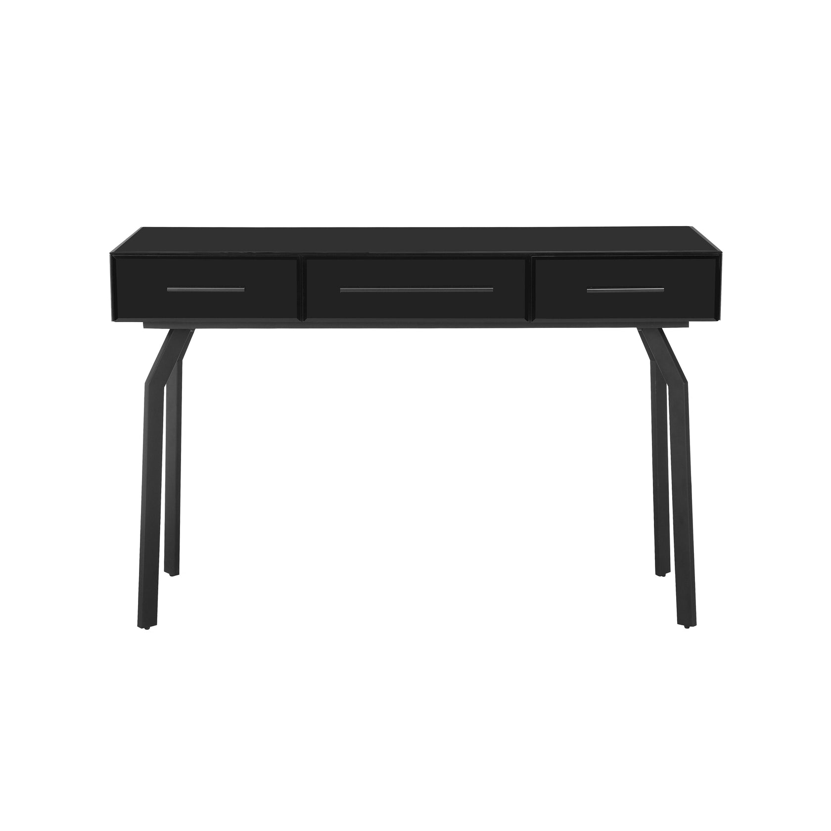 Santana Black Glass Desk Console Table – TOV Furniture