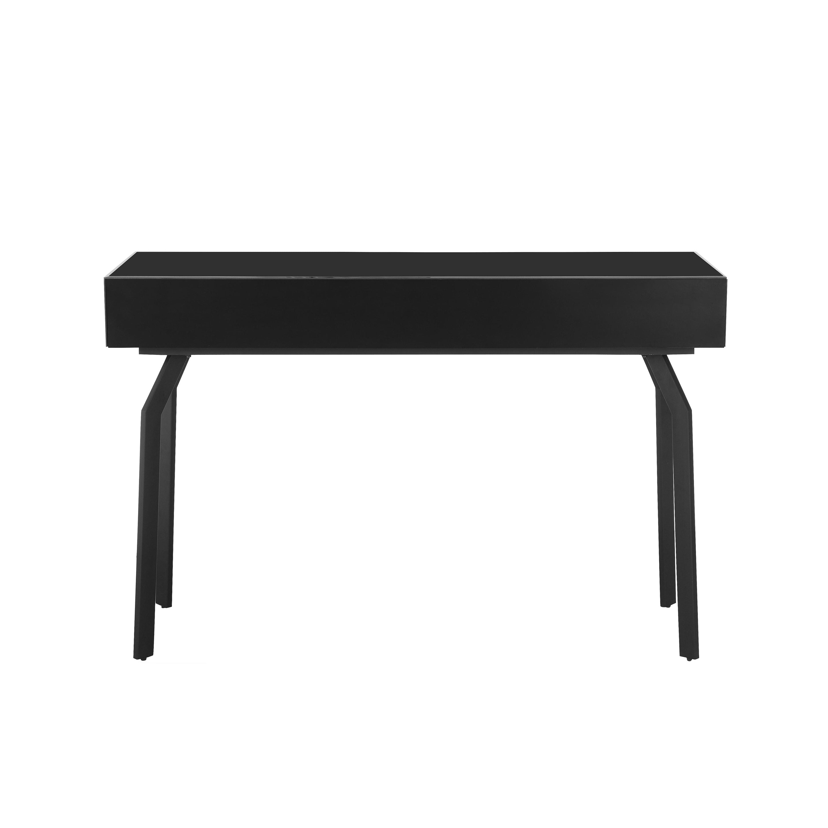 Santana Black Glass Desk Console Table – TOV Furniture