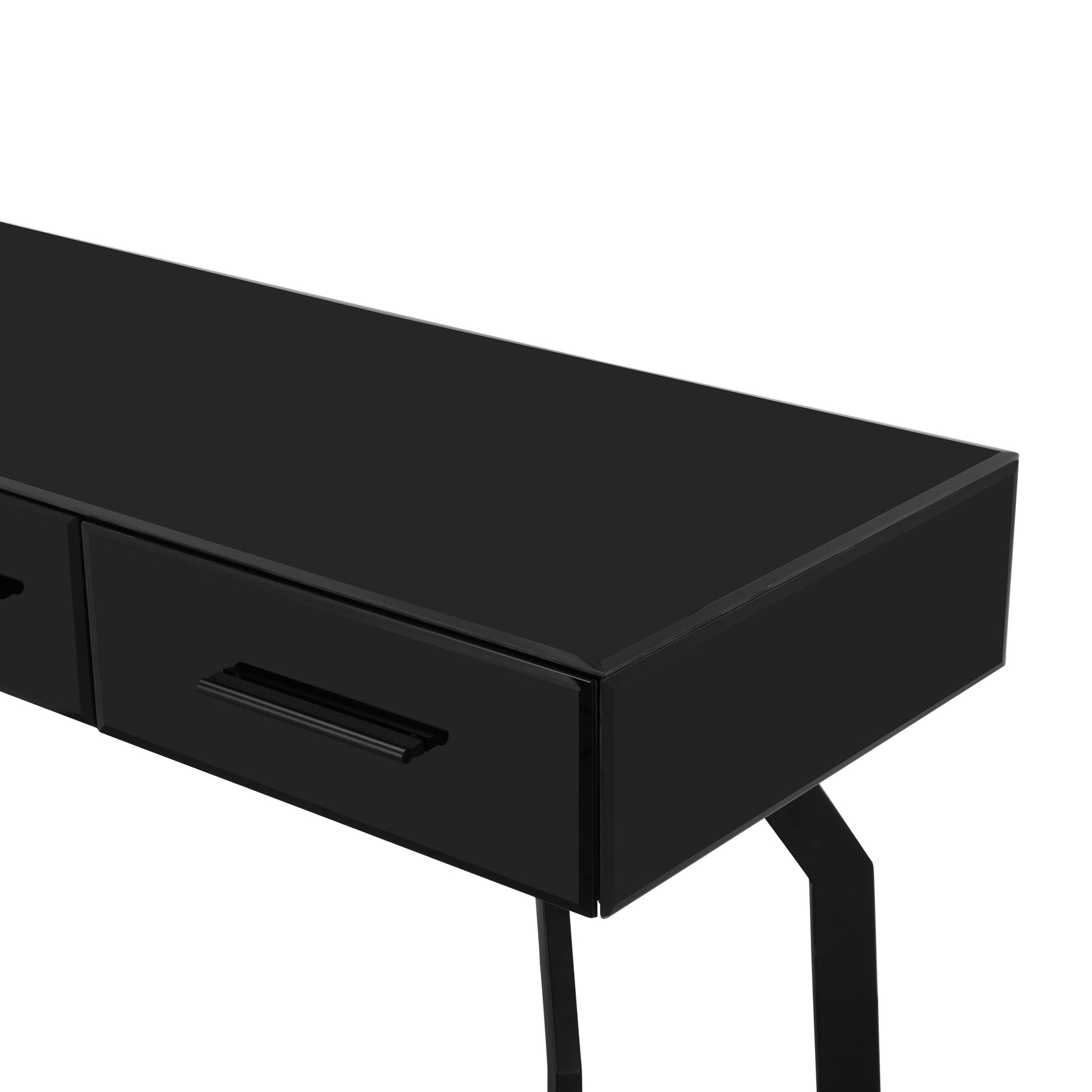 Santana Black Glass Desk Console Table – TOV Furniture