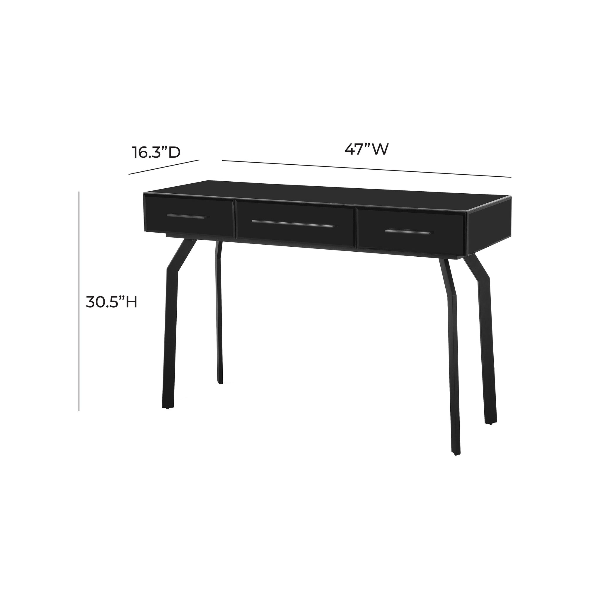 Santana Black Glass Desk Console Table – TOV Furniture