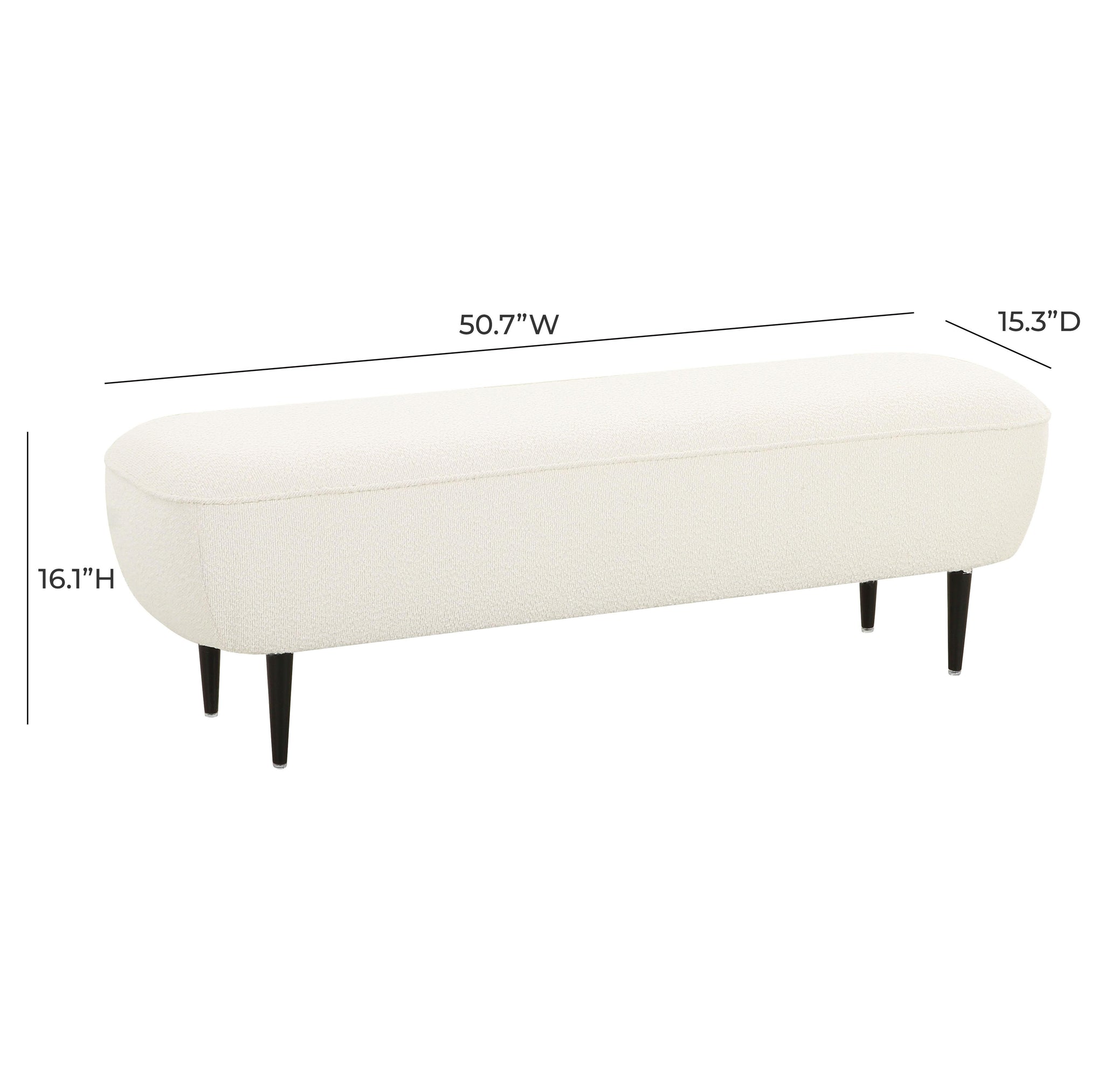 Denise 51" Cream Boucle Bench – TOV Furniture