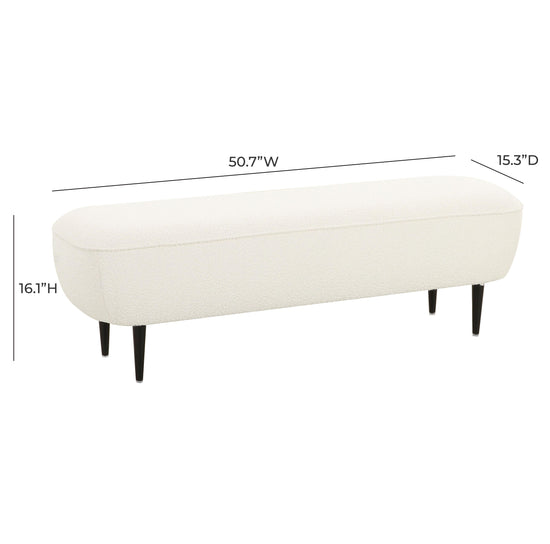 Denise 51" Cream Boucle Bench – TOV Furniture