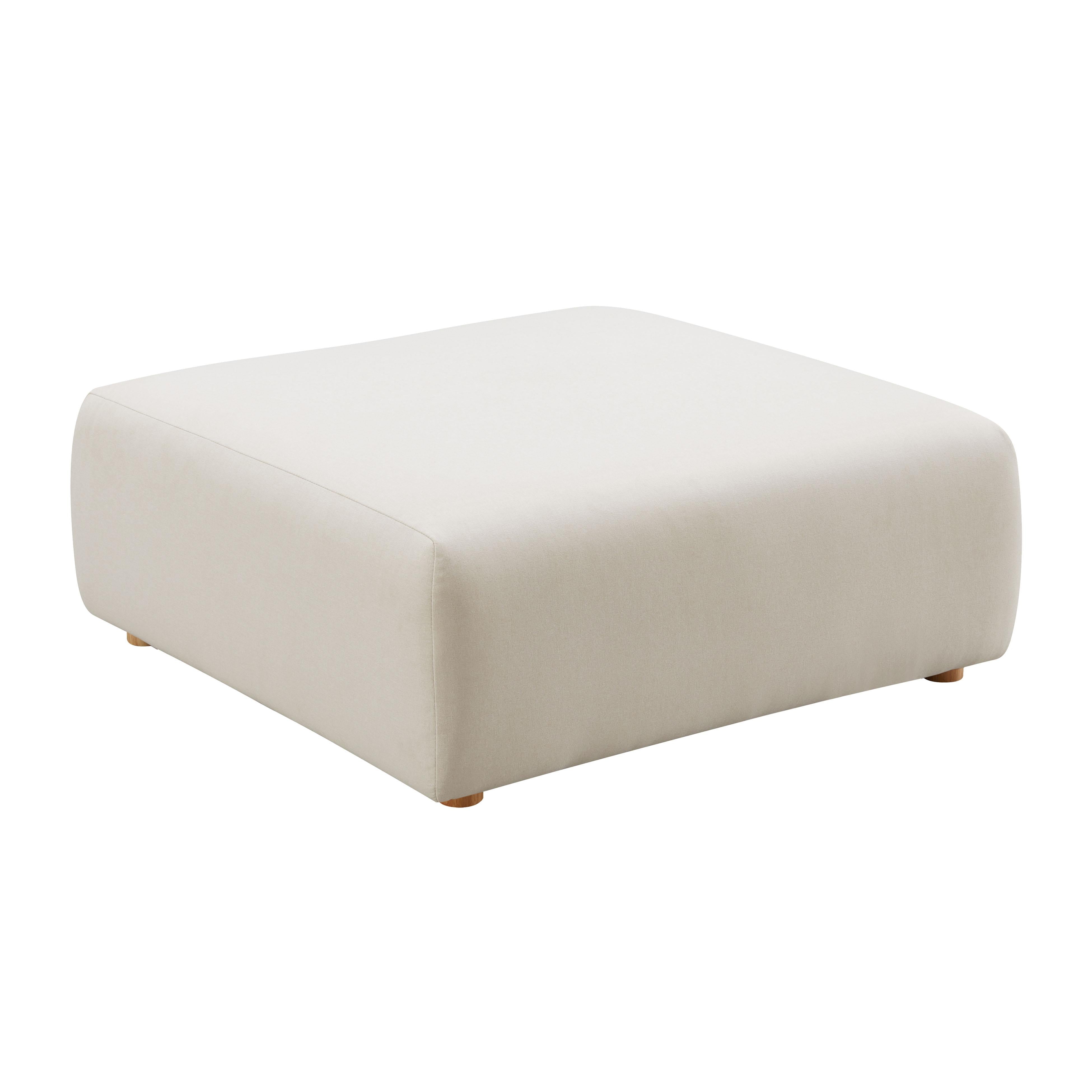 Hangover Cream Performance Linen Ottoman | TOV Furniture