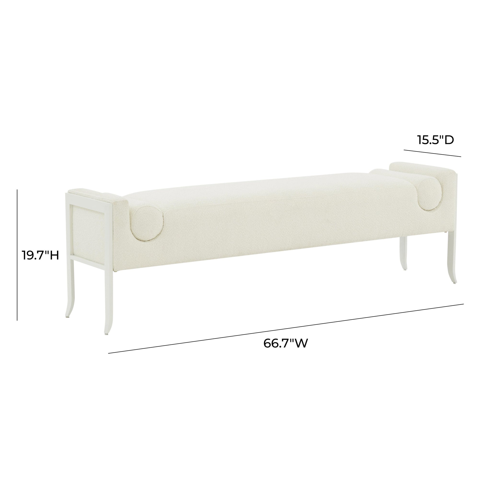 Ines 67" Cream Boucle Bench – TOV Furniture