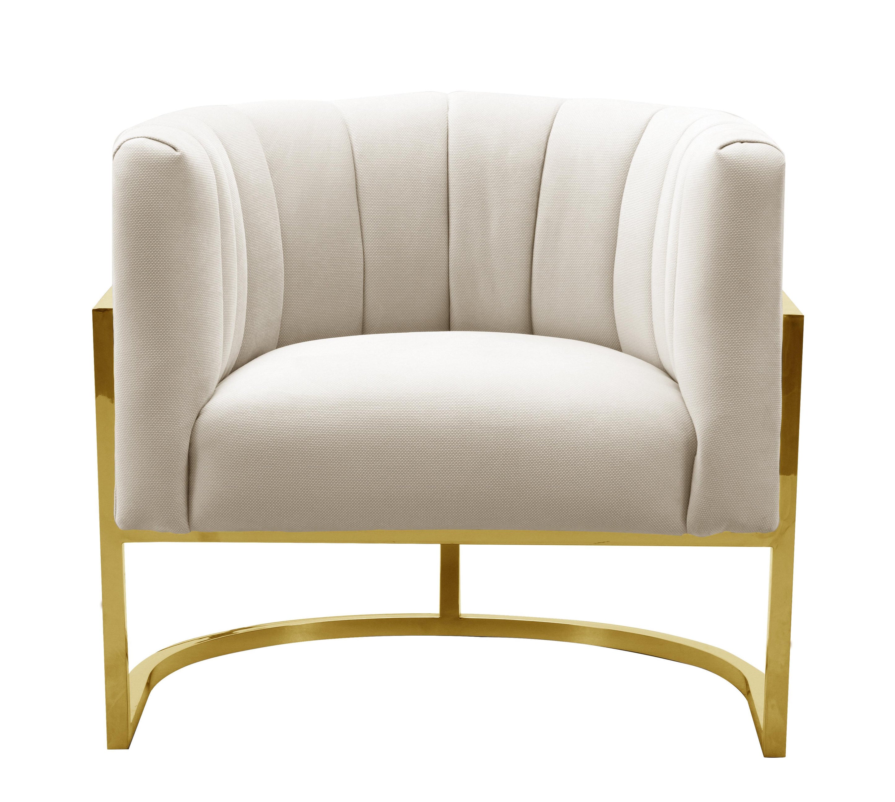 Magnolia Spotted Cream Chair with Gold Base – TOV Furniture