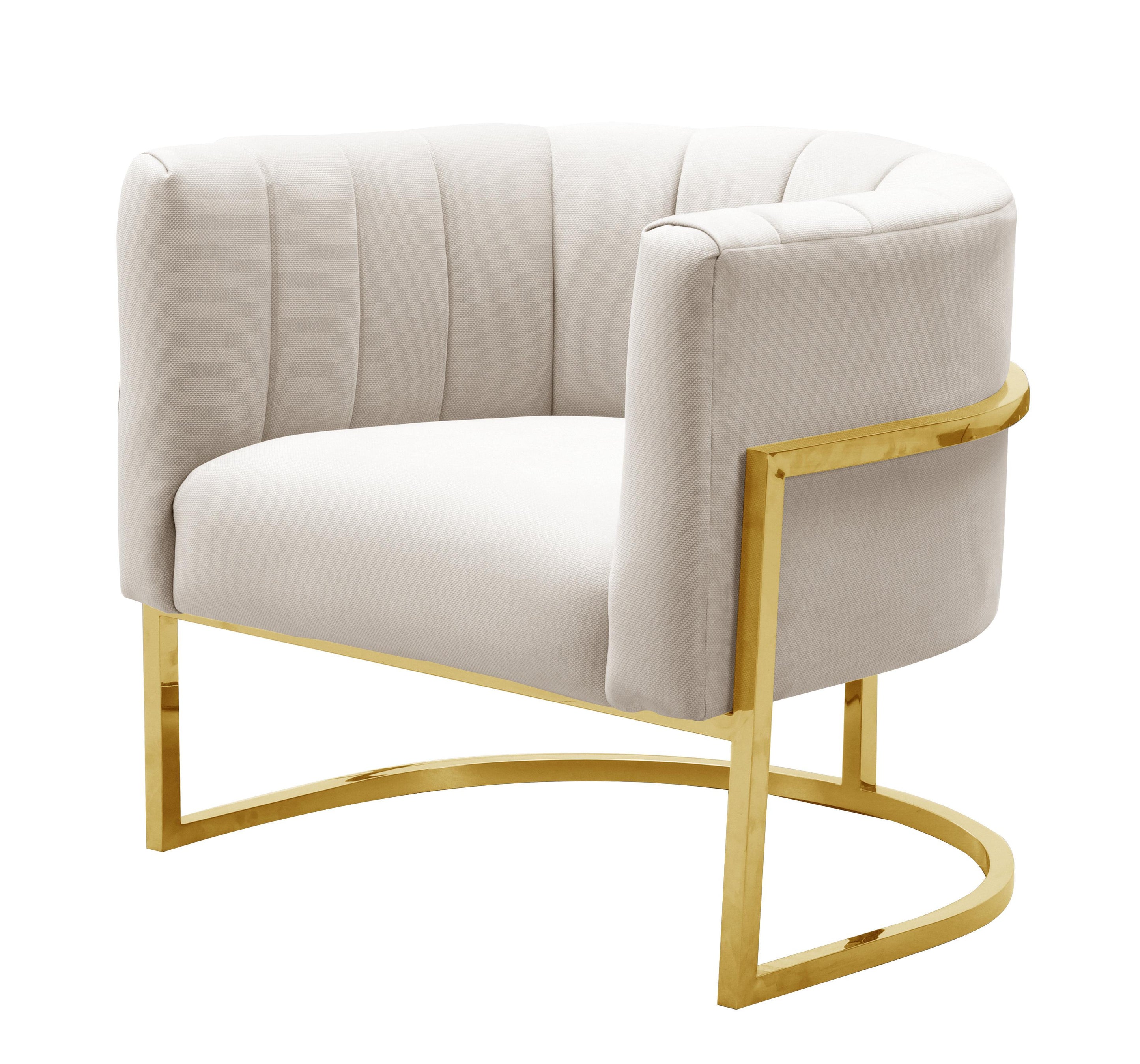 Magnolia Spotted Cream Chair with Gold Base – TOV Furniture